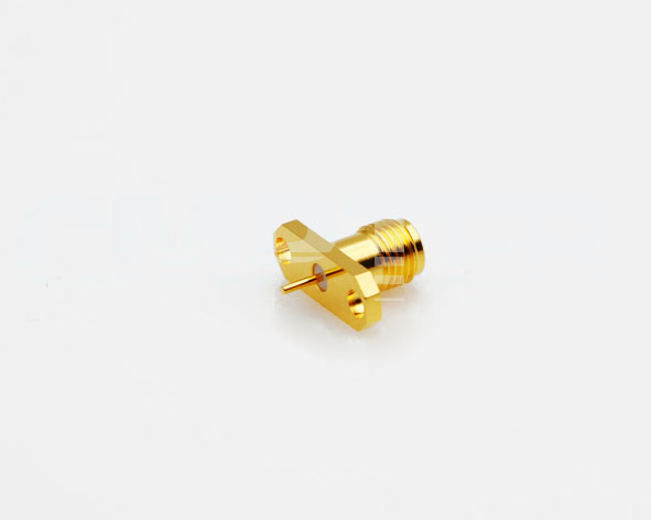 SMA Female Connector 2 Hole Flange with Coaxial End, DC to 6GHz - RF ...